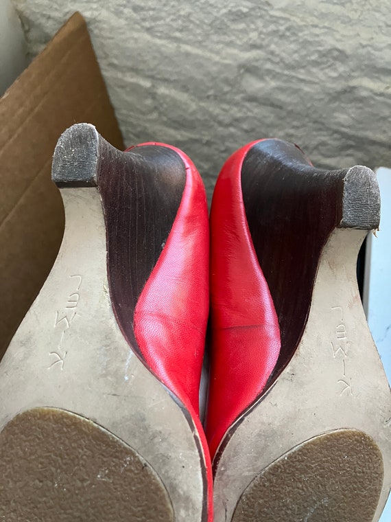 Y2K Red Leather Star Cut Out Kitten Heels - Gem