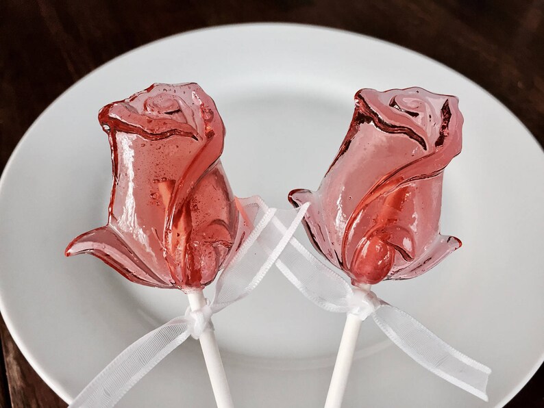 Pink Champagne Rose Lollipops Dozen 150 Made With Sparkling - Etsy