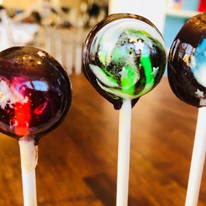 Space Galaxy Lollipops, 12 Favors, Gift, Shower Favors, Baby Lollipops ...