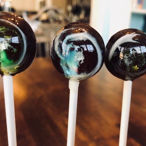 Space Galaxy Lollipops, 12 Favors, Gift, Shower Favors, Baby Lollipops ...