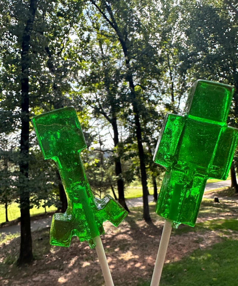 Minecraft Lollipops, Creeper Steve Alex, Kids Party Favors (set of 12 ...