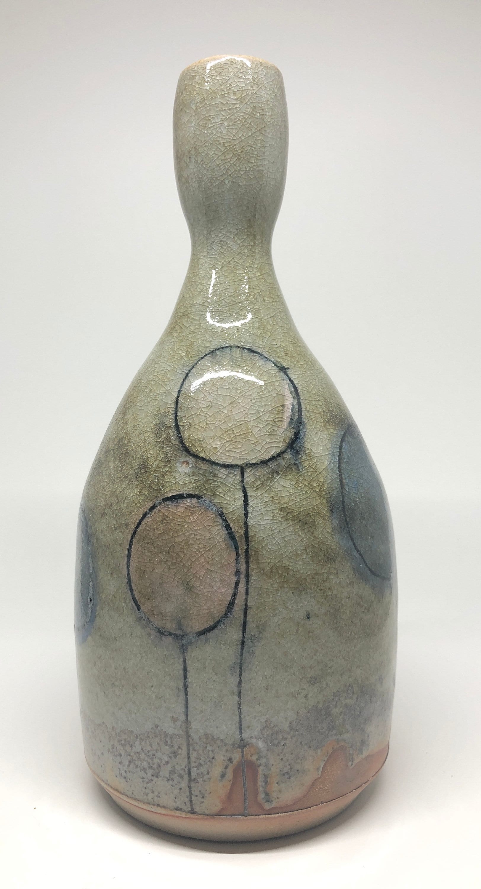 Ceramic Bottle With Modern Floral Design, Ceramic Vase, Ceramic Bottle ...