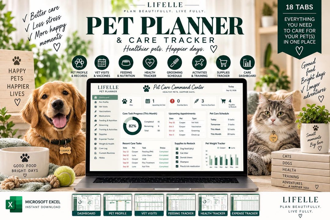 Ultimate Pet Care Planner | Puppy Training, Potty, Feeding, Expenses ...
