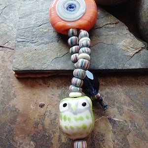 Turkish Eye Bead, Gooseberry Beads, Owl Talisman Necklace Adjustable ...