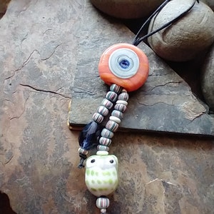 Turkish Eye Bead, Gooseberry Beads, Owl Talisman Necklace Adjustable ...