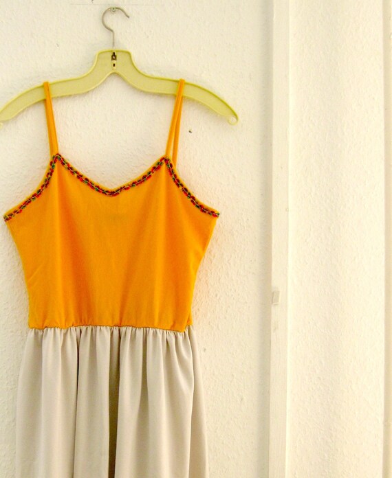 Items similar to Yellow Festival Sun Dress: upcycled vintage singlet ...