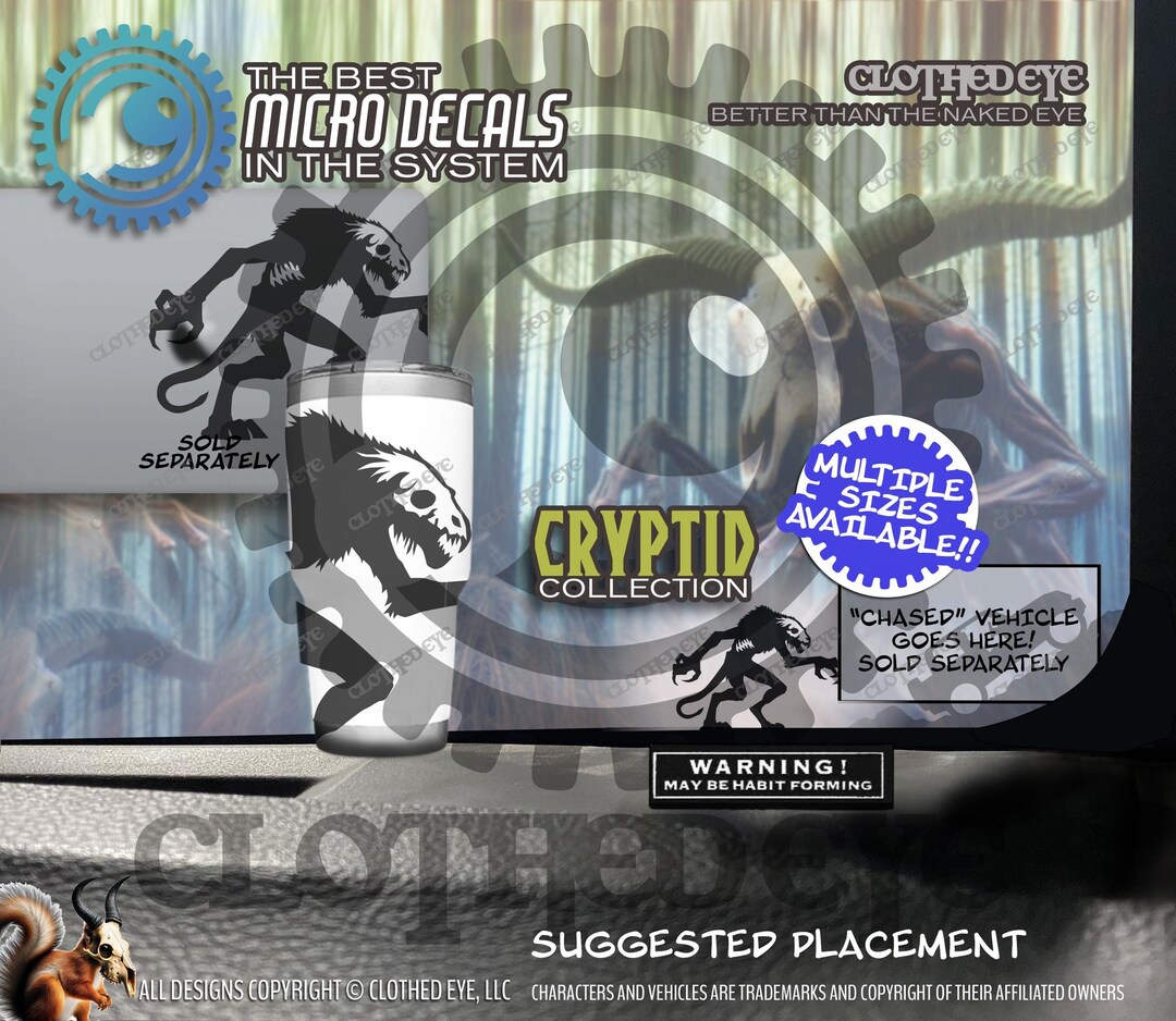 Skull Head Demon Wendigo Vinyl Easter Egg Micro Decal Windshield Chaser ...