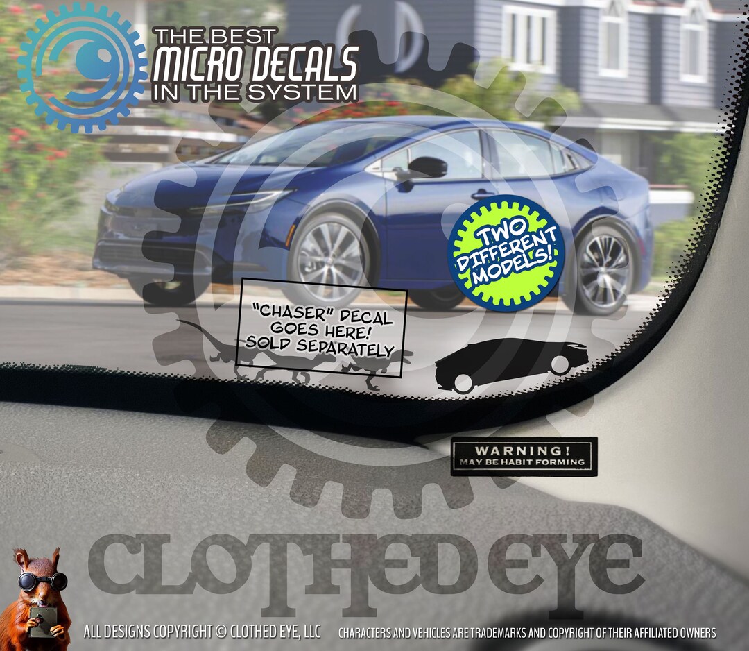 Chased Vehicle Vinyl Window Decal for Prius 2023 and 2022 Car ...