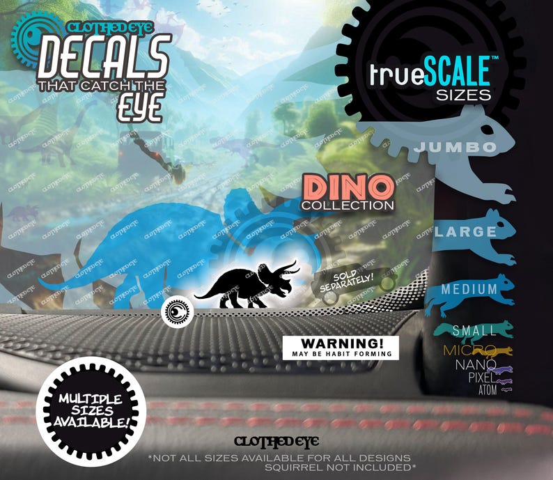 Triceratops Dinosaur Vinyl Decal - Windshield Easter Egg Chaser Sticker ...
