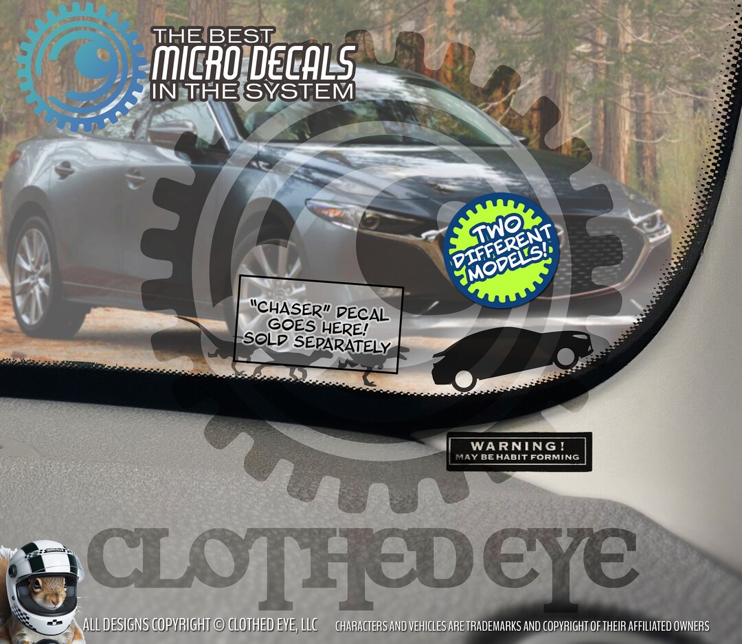 Chased Vehicle for Mazda 3 Vinyl Window Decal Windshield Sticker Sedan ...