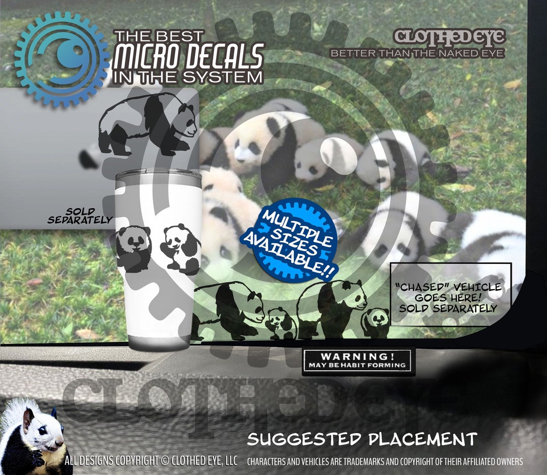 Panda Bear Family Vinyl Easter Egg Micro Decal Windshield Chaser ...