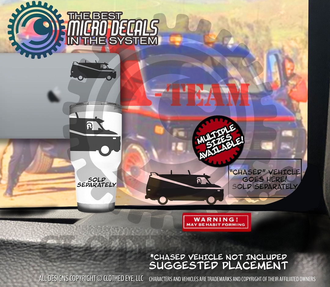 The A-team Van Vinyl Easter Egg Micro Decal Windshield Chaser Sticker ...