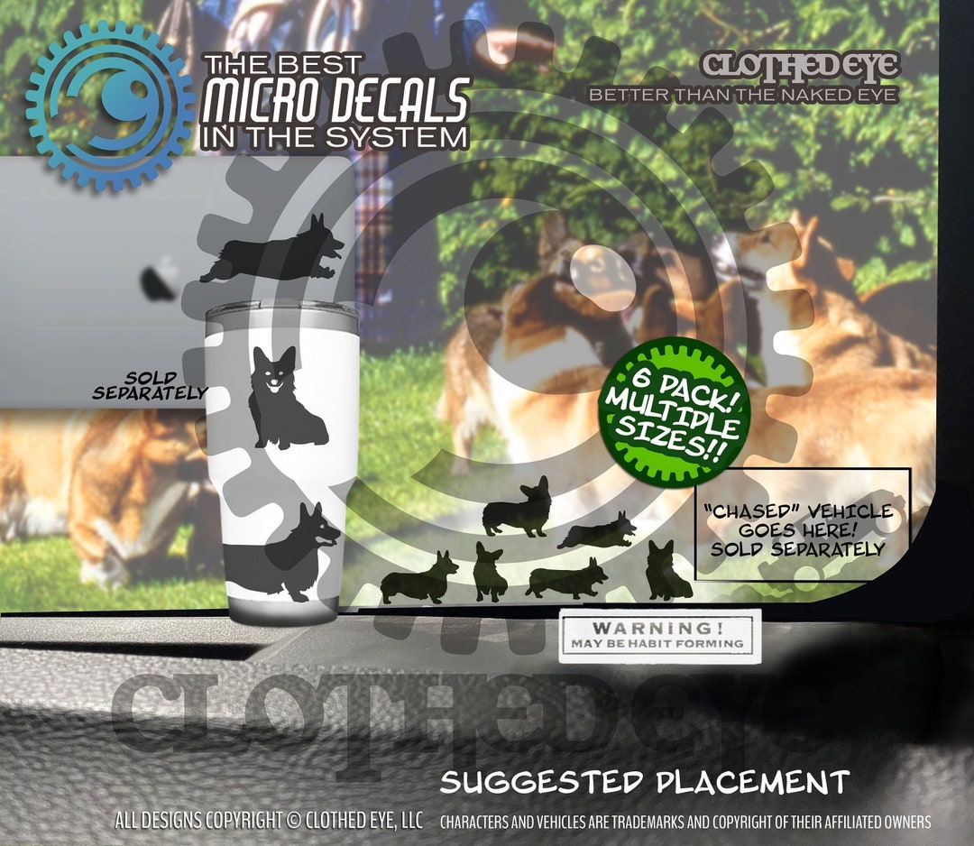 Six Corgi Dogs Pembroke Welsh Breeds Vinyl Easter Egg Micro Decal ...