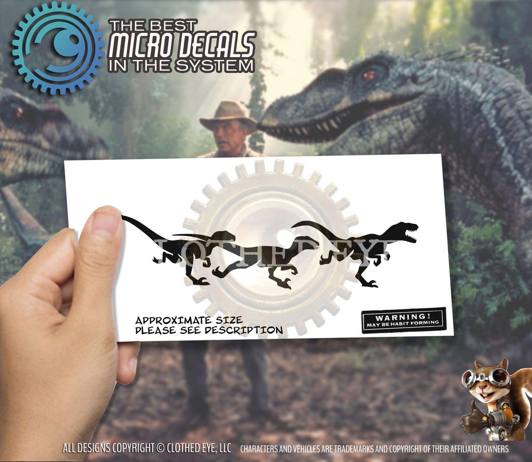 Velociraptor Pack Vinyl Decal - Jurassic Dinosaur - Windshield Easter ...
