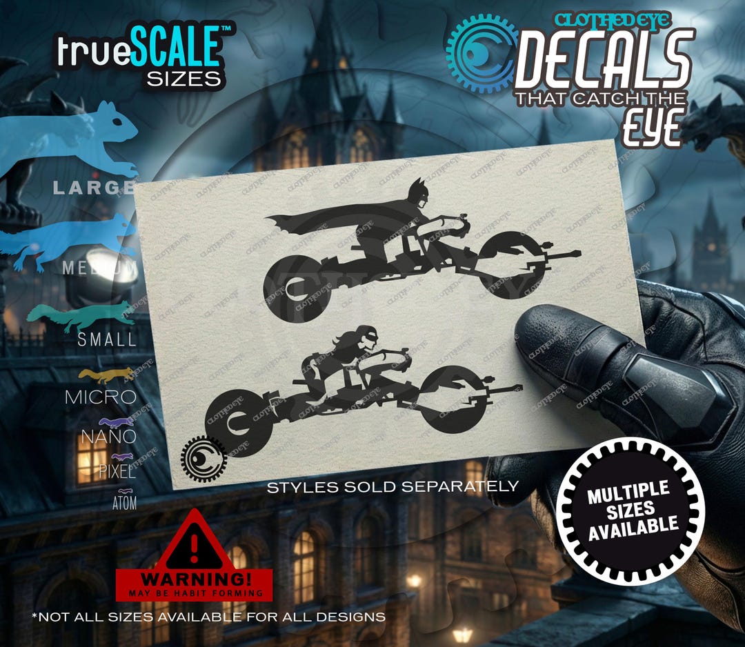 Bat Hero Motorcycle Vinyl Decal - Windshield Easter Egg Chaser Sticker ...