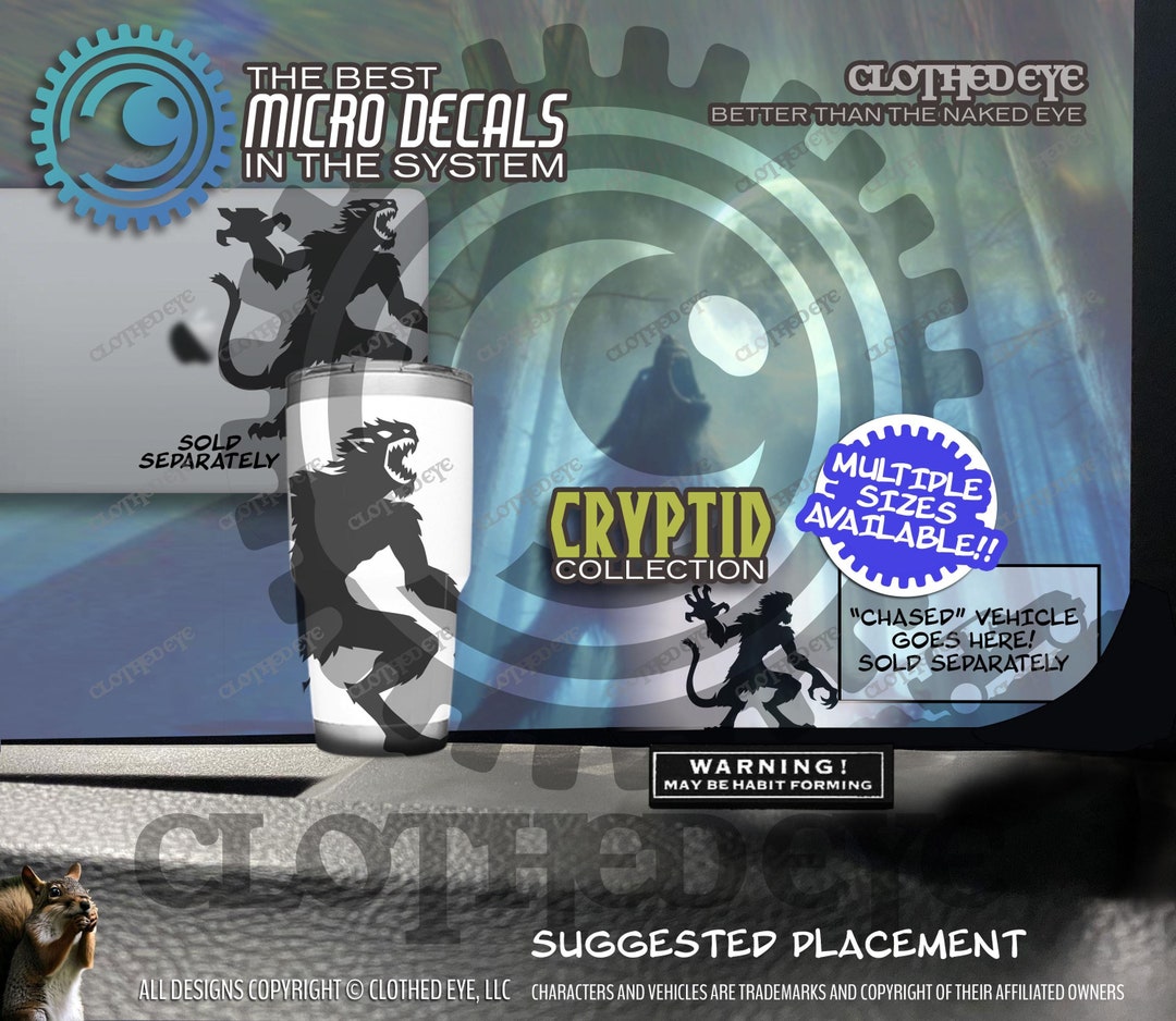 Werewold Demon Vinyl Easter Egg Micro Decal Windshield Chaser Sticker ...