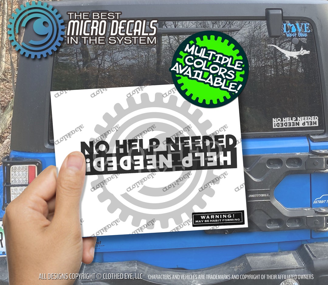 Funny 4x4 "no Help Needed" Decal: Offroad Adventure Sticker - Etsy