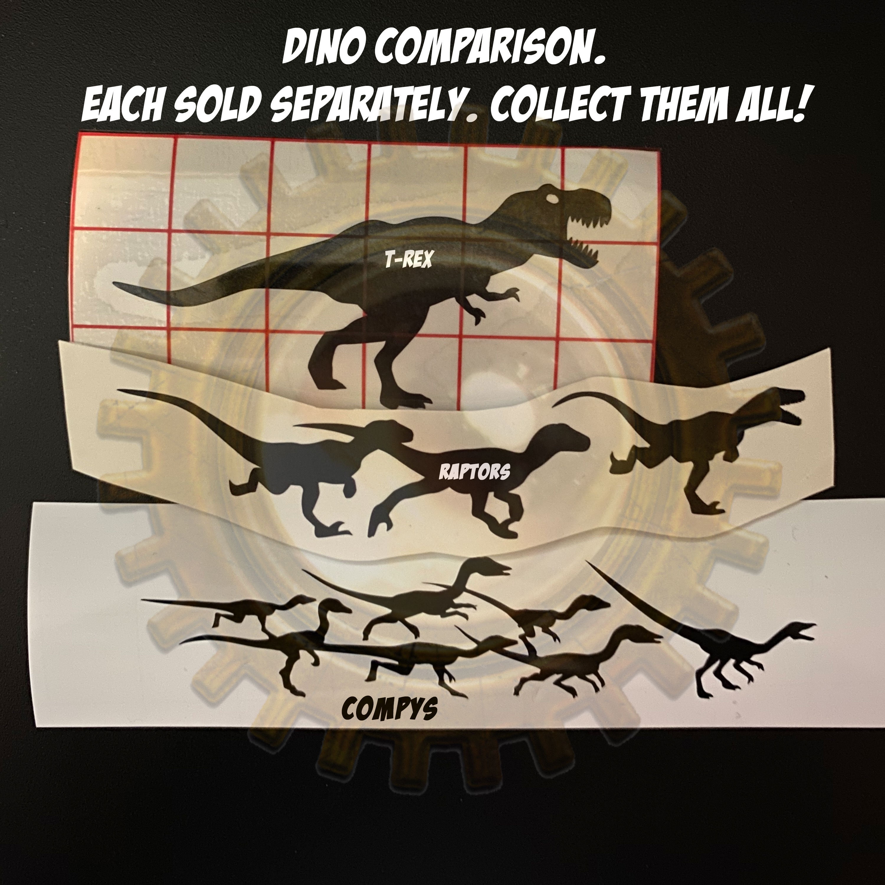 Compy Dinosaur Pack Vinyl Easter Egg Micro Decal Windshield | Etsy