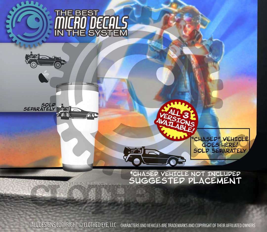 Delorean Time Machine Vinyl Easter Egg Micro Decal Windshield Chaser ...
