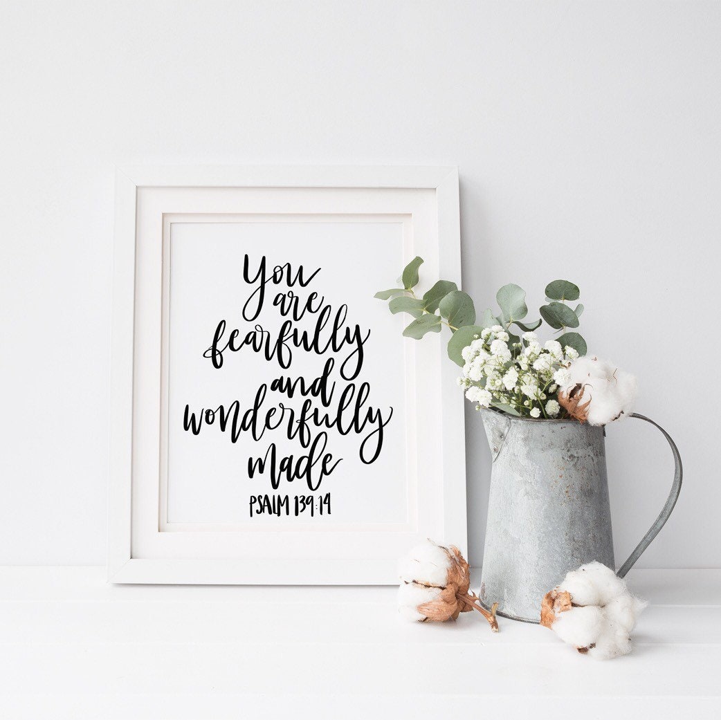 You Are Fearfully and Wonderfully Made Printable Wall Art - Etsy