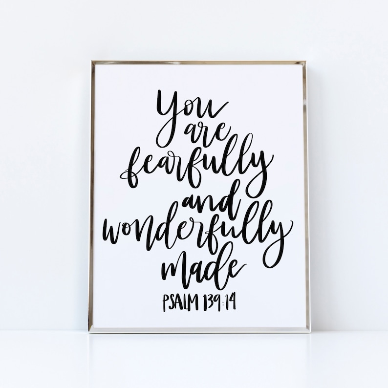 You Are Fearfully and Wonderfully Made Printable Wall Art - Etsy