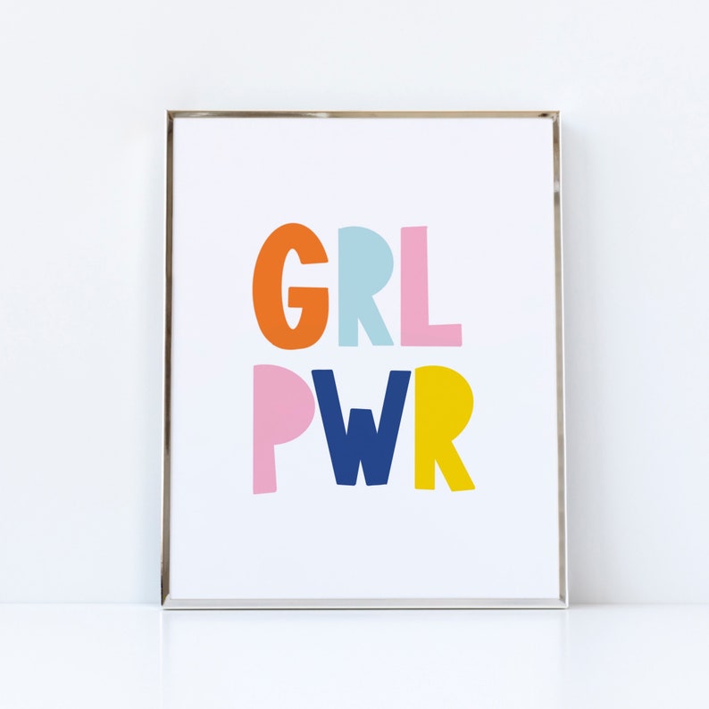 Girl Power GRL PWR Poster Printable Wall Art Nursery Print - Etsy