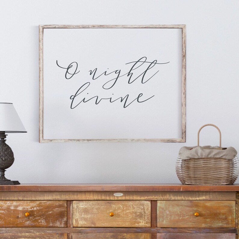 O Night Divine Printable Wall Art | O Holy Night Hymn Print | Farmhouse ...