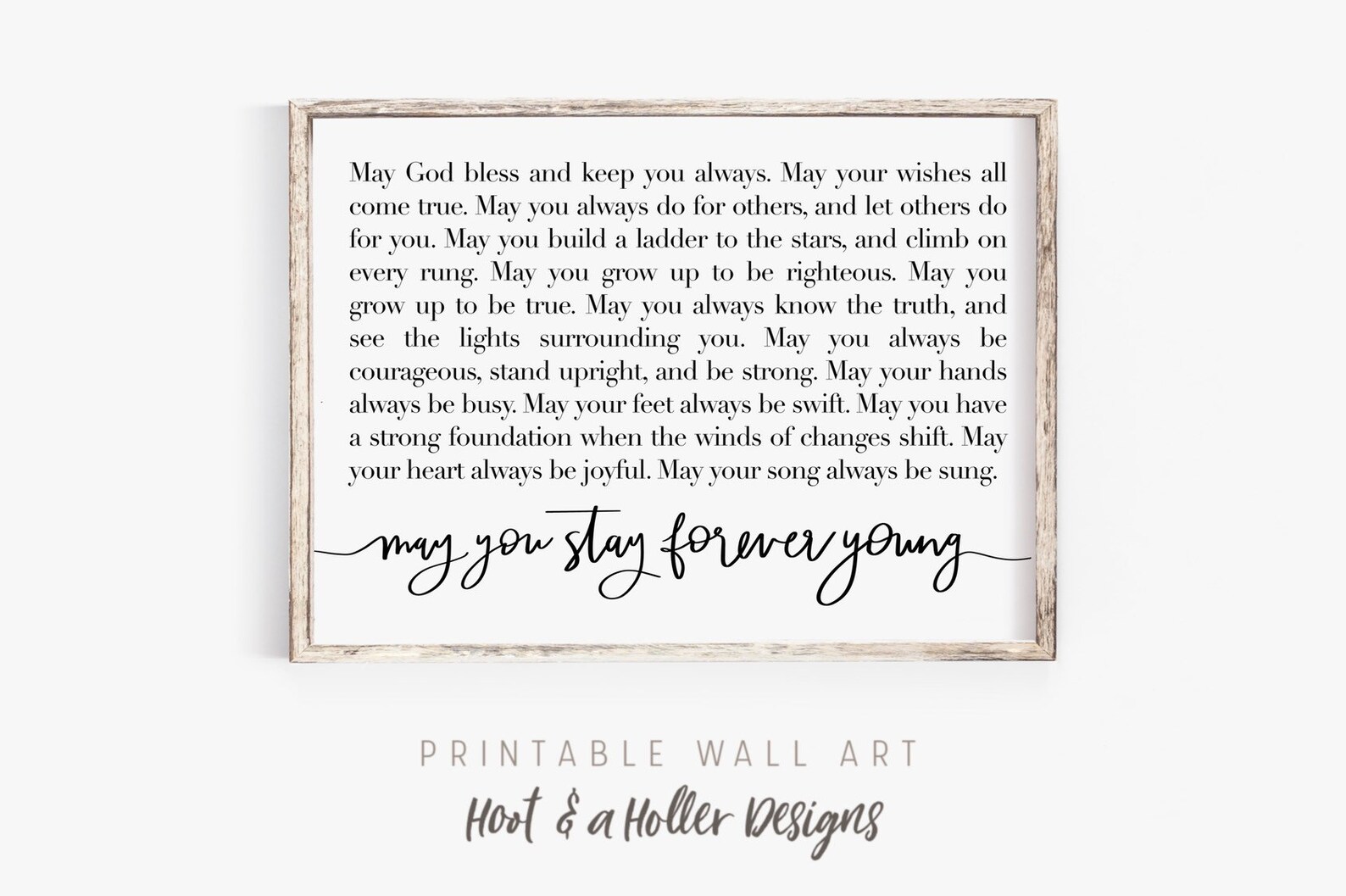 May You Stay Forever Young Printable Wall Art | Bob Dylan Print | Rod ...