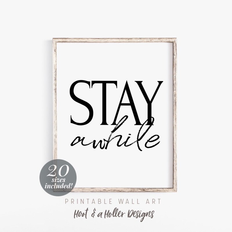 Stay Awhile Poster - Etsy