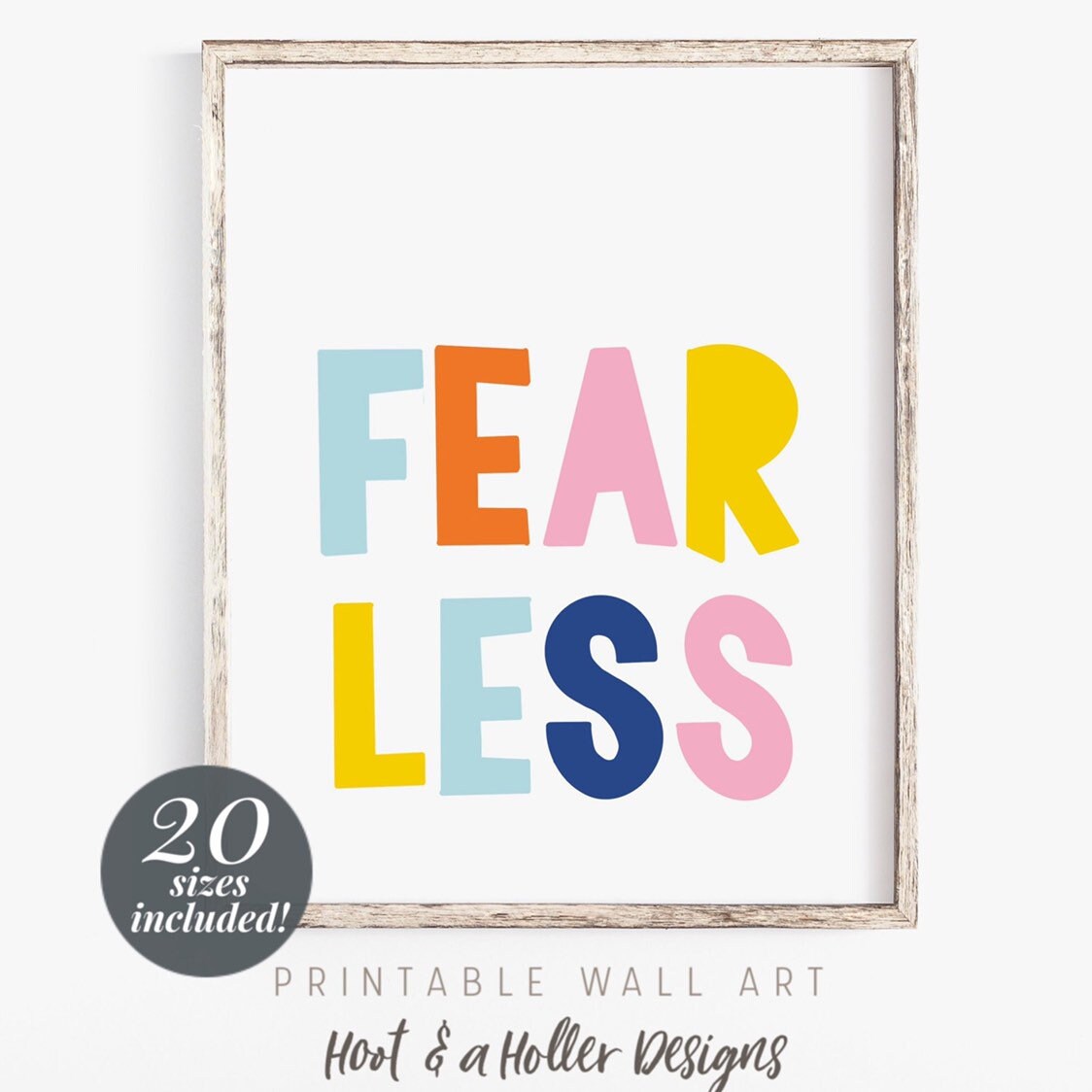 Fearless Poster Printable Wall Art Girls Nursery Print | Etsy