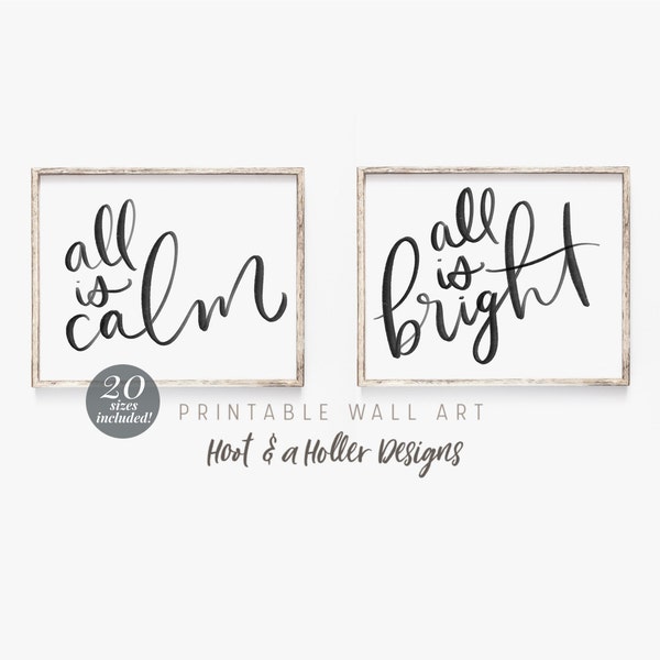 All is Calm All is Bright Sign - Etsy