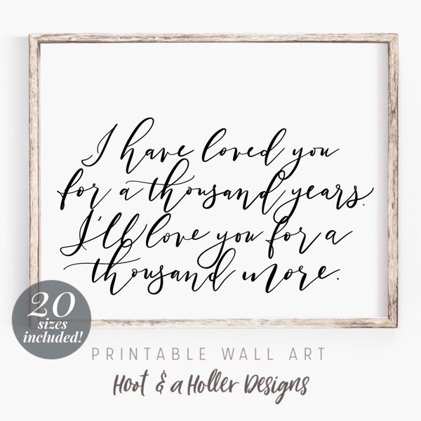 A Thousand Years Etsy