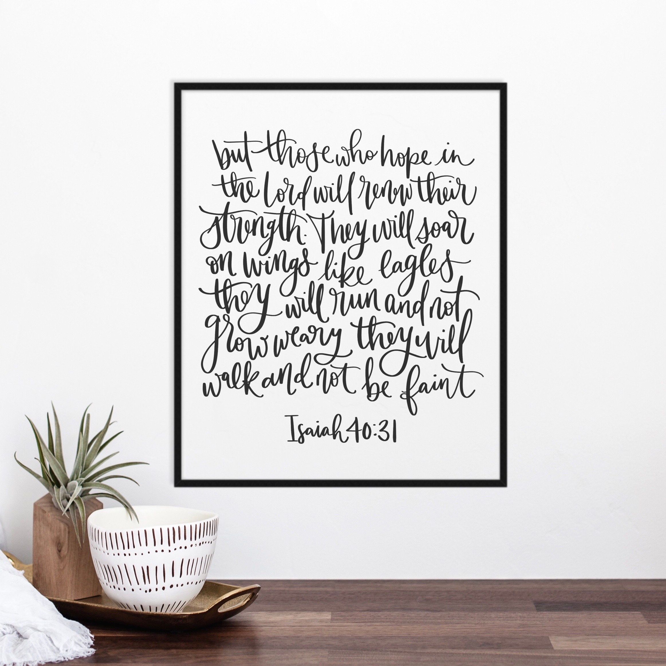 Isaiah 40:31 Printable Wall Art Scripture Those Who Hope in | Etsy