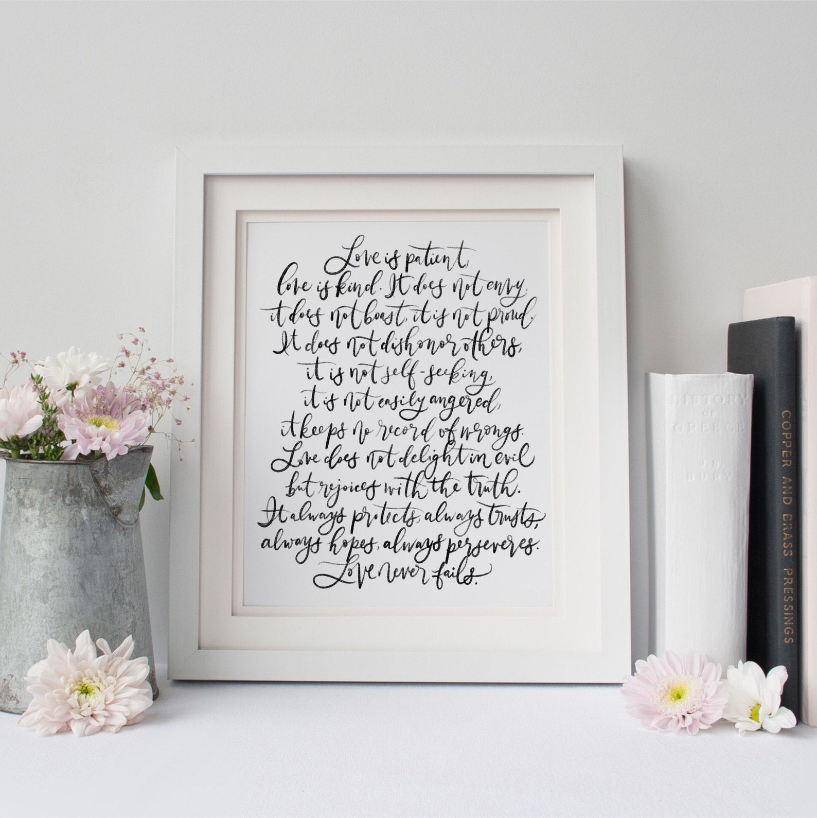 1 Corinthians 13:4-7 Printable Wall Art Scripture Love is | Etsy