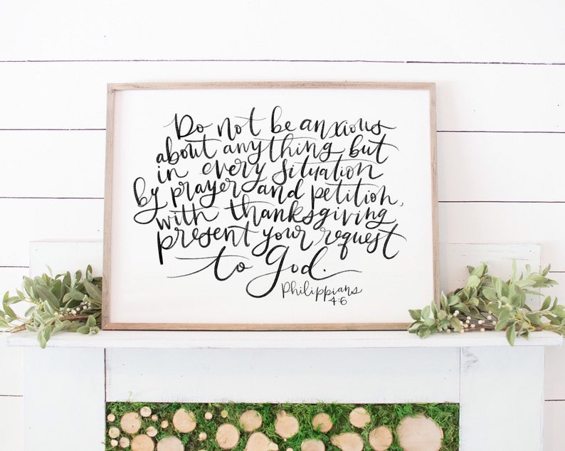 Do Not Be Anxious About Anything Printable Wall Art Scripture ...