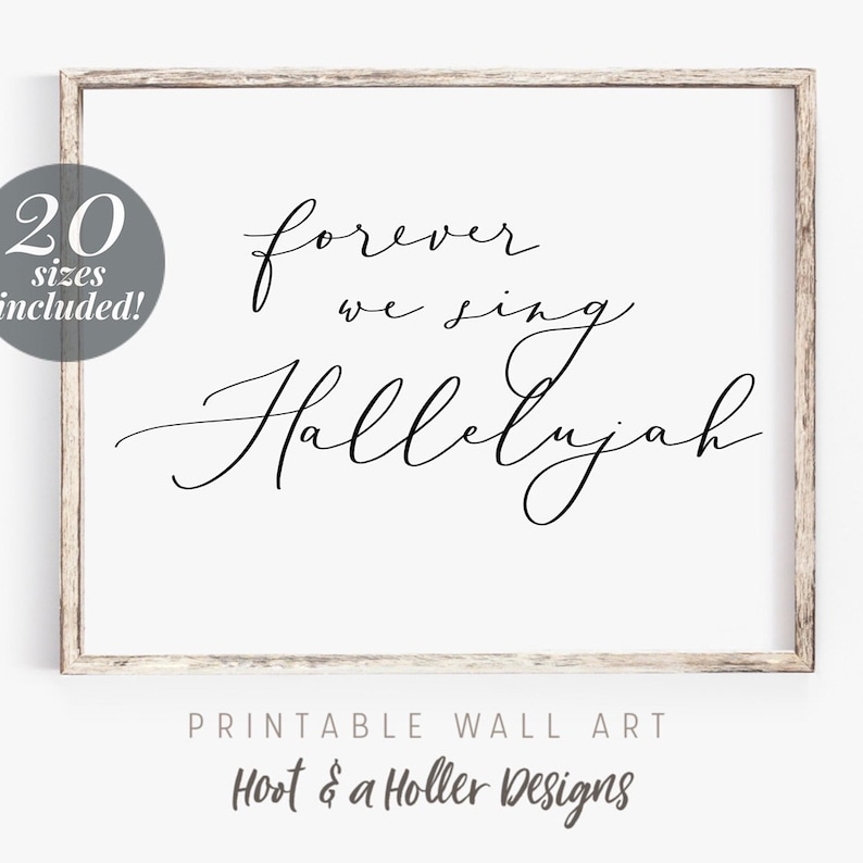 We Sing Hallelujah Printable Wall Art Scripture Bible Verse | Etsy