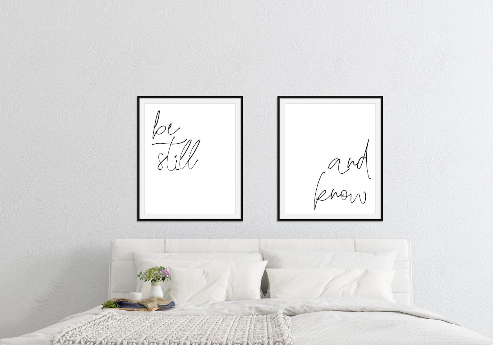 Be Still and Know Scripture Print Set of 2 | Christian Wall Art ...