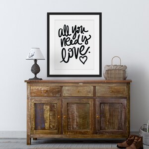 All You Need is Love Printable Wall Art | Wedding Gift | Engagement ...