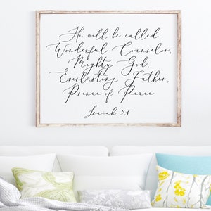 He Will Be Called Wonderful Counselor Printable Wall Art Isaiah 9:6 ...