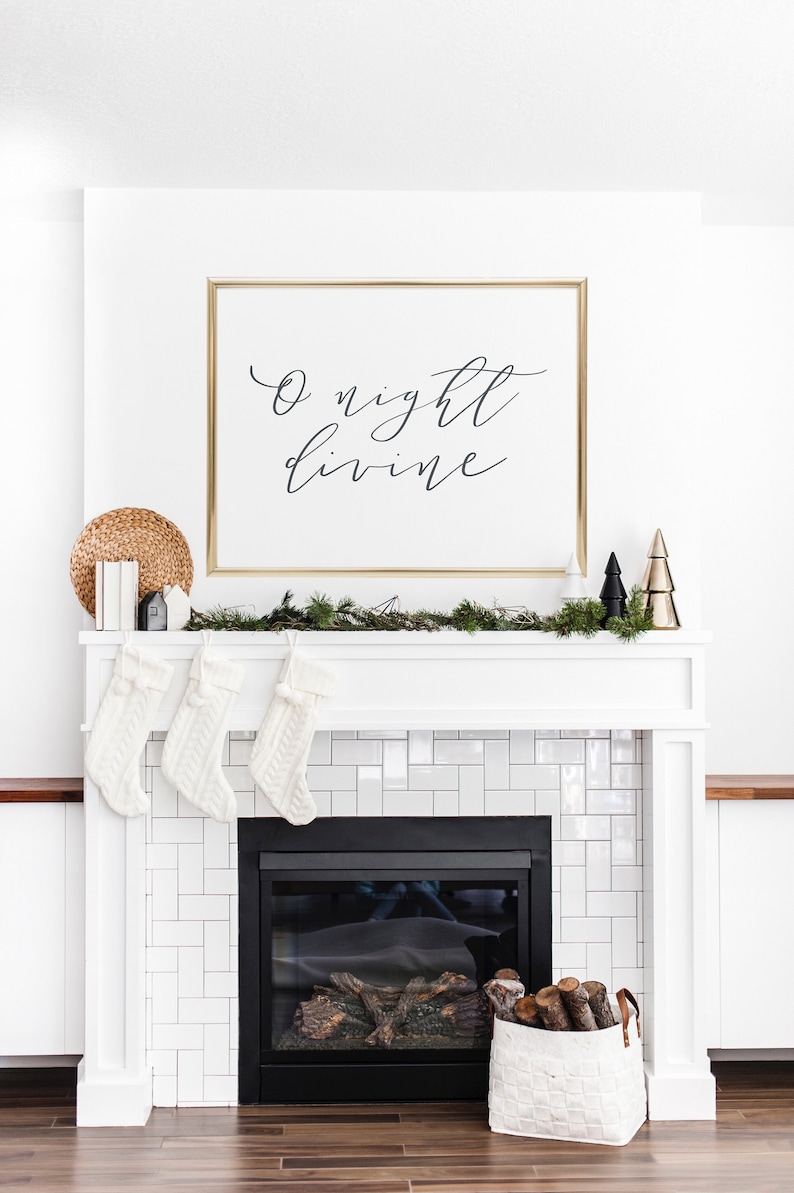 O Night Divine Printable Wall Art | O Holy Night Hymn Print | Farmhouse ...