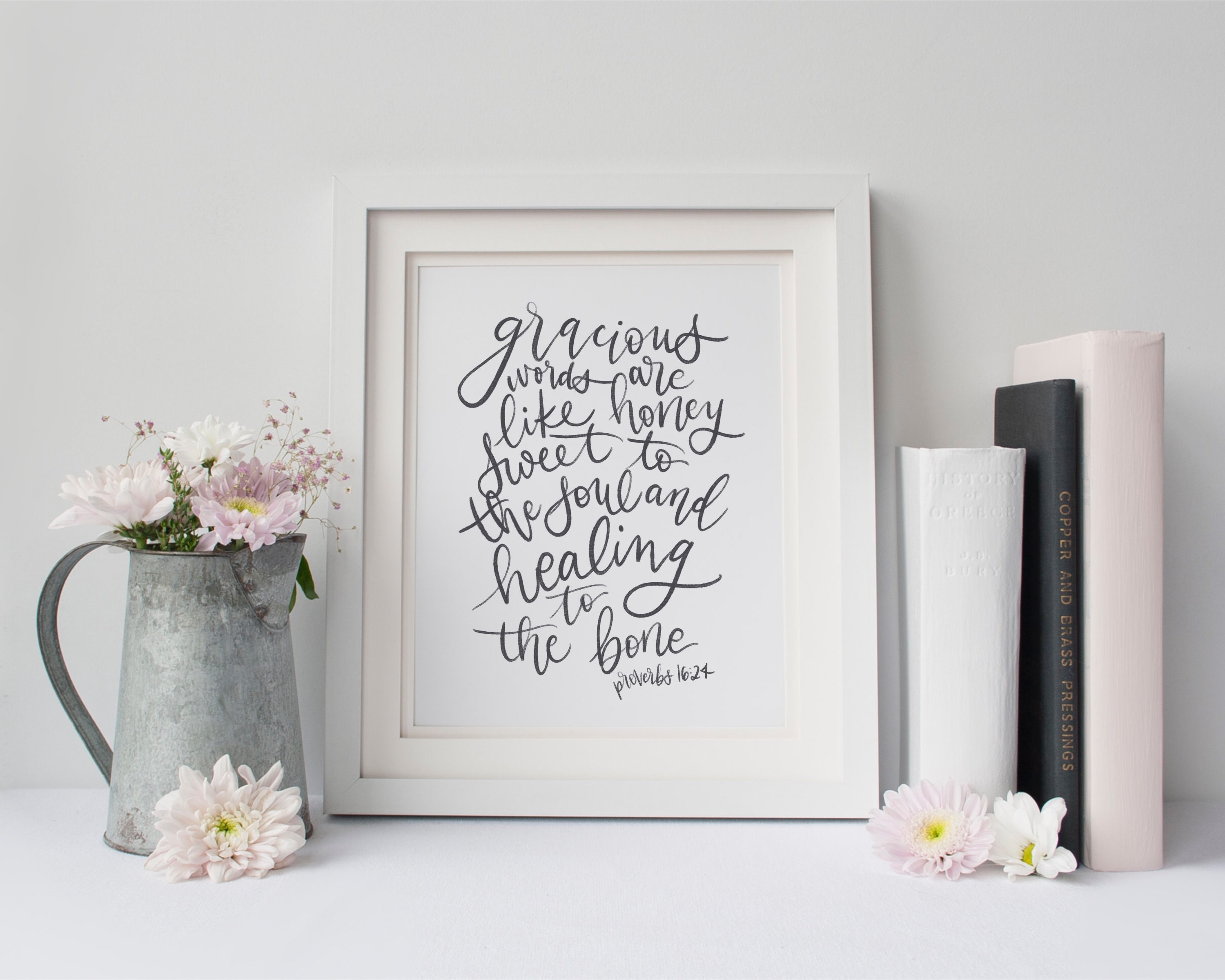 Gracious Words Are Like Honey Printable Wall Art Scripture | Etsy