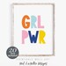 Girl Power GRL PWR Poster Printable Wall Art Nursery Print | Etsy