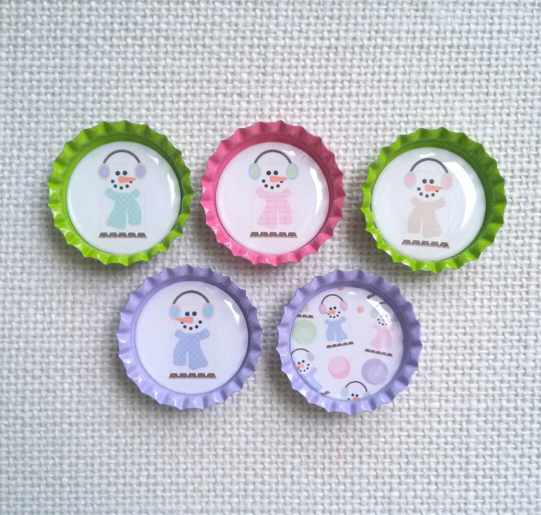 Smores Snowman Magnets Bottle Cap Magnets Refrigerator - Etsy