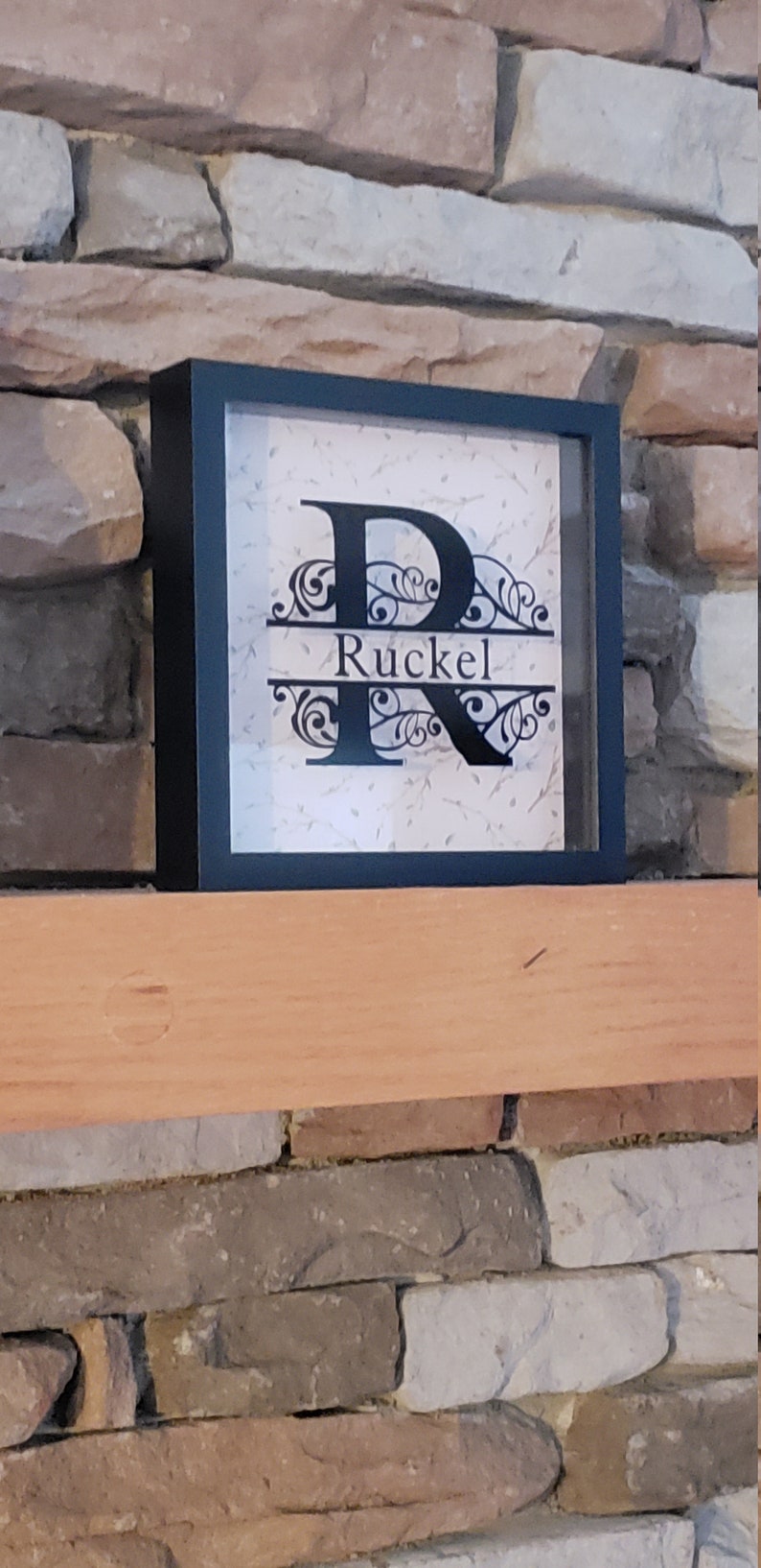 Monogram Shadow Box Personalized Shadow Box Last Name - Etsy