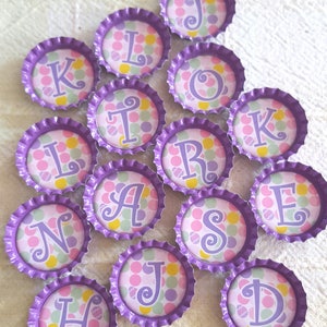 Purple Initial Magnets Alphabet Magnets Monogram - Etsy