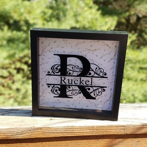 Monogram Shadow Box Personalized Shadow Box Last Name - Etsy
