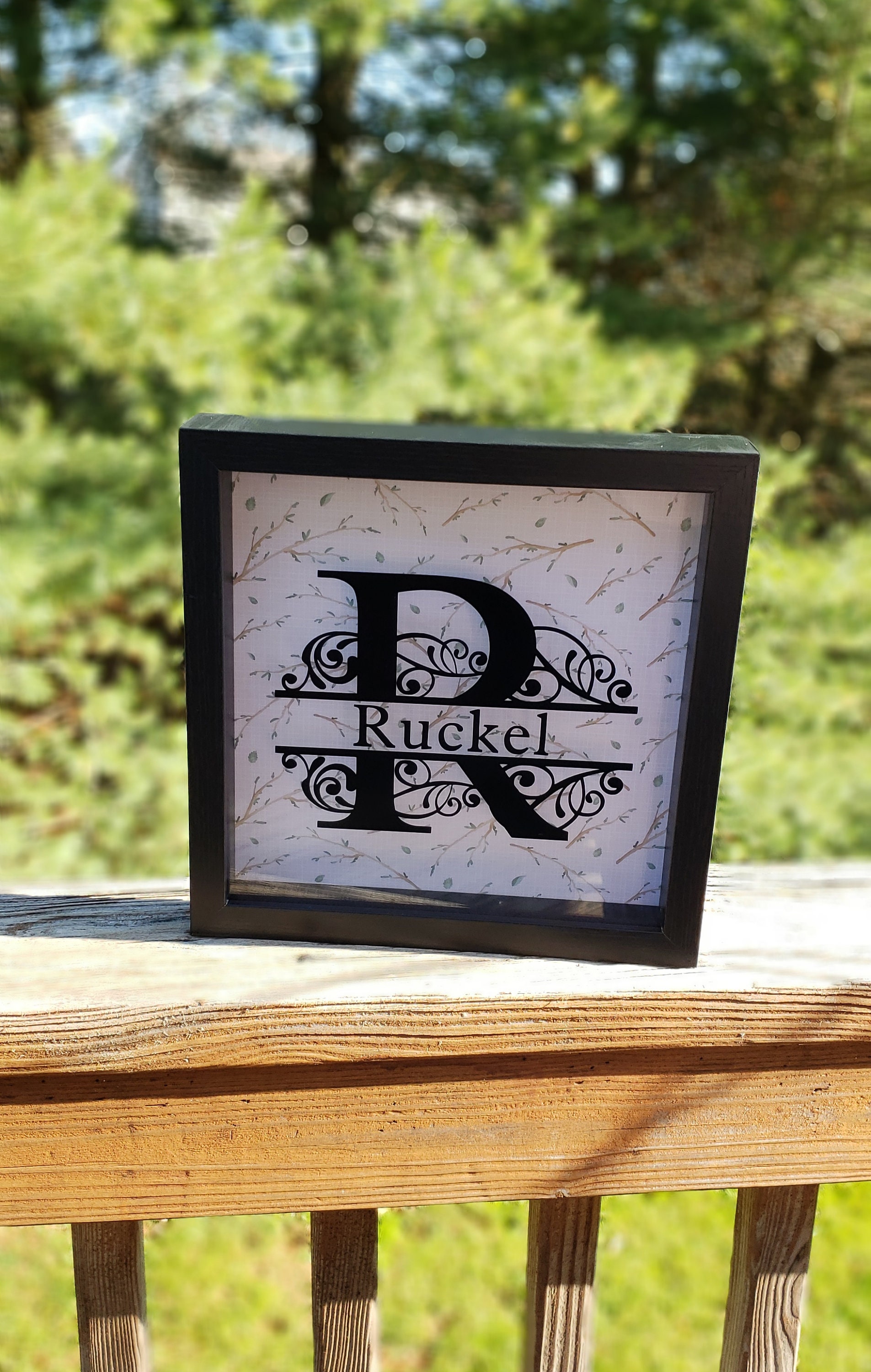 Monogram Shadow Box Personalized Shadow Box Last Name - Etsy