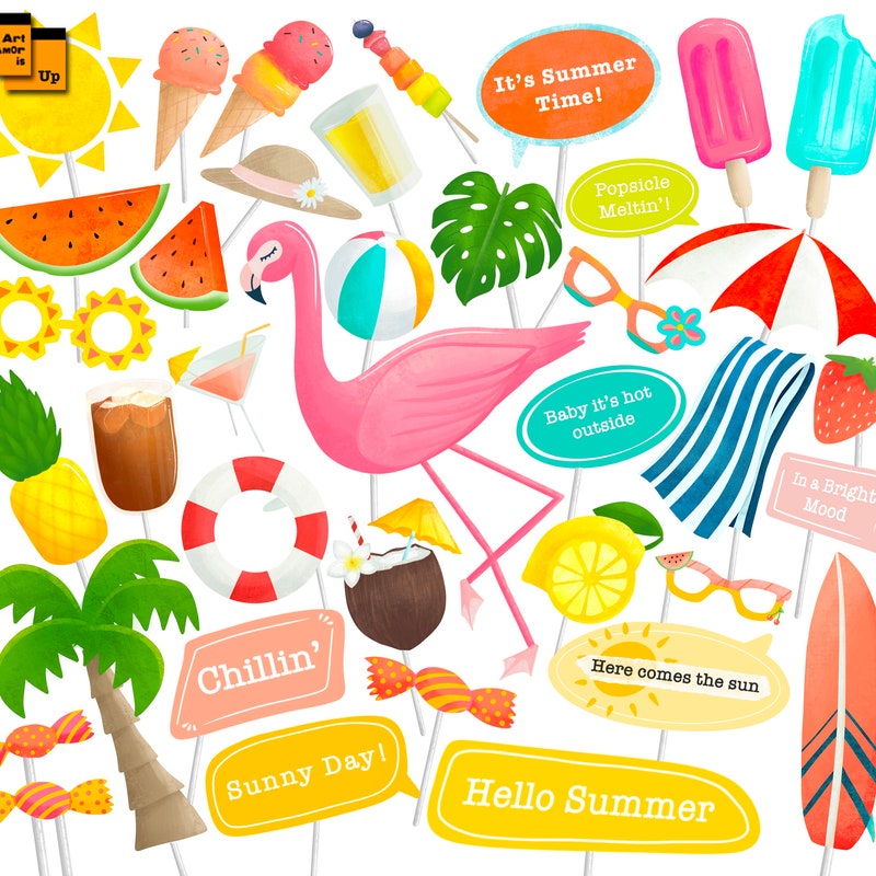 Summer Photo Booth Props - Etsy