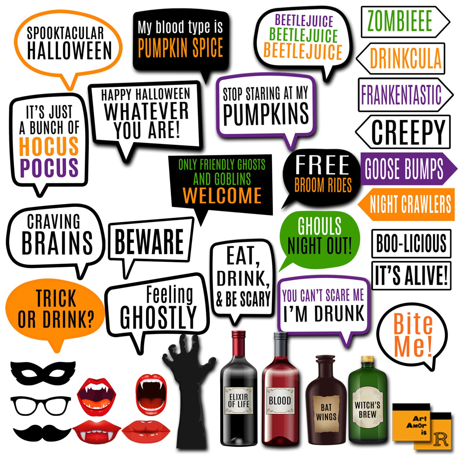 Funny Halloween Photo Booth Props Adult Halloween Party - Etsy