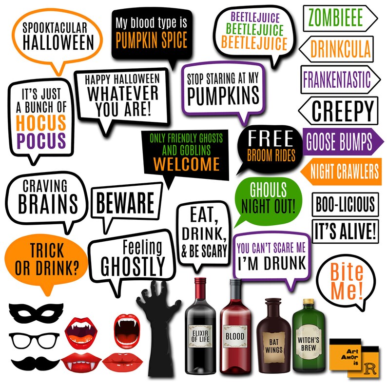 Funny Halloween Photo Booth Props Adult Halloween Party - Etsy
